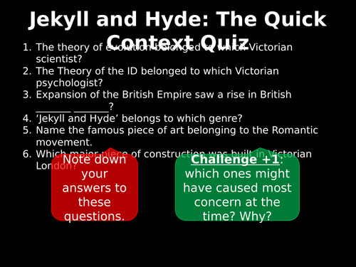 Jekyll and Hyde - Full Unit of Work for Higher Ability Students ...