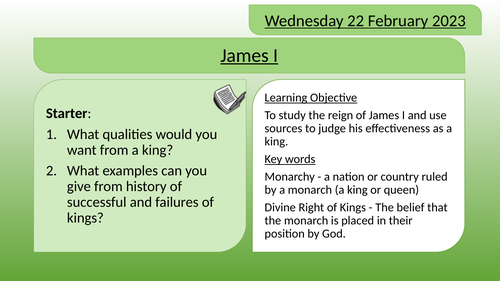 King James I | Teaching Resources