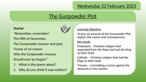 The Gunpowder Plot | Teaching Resources