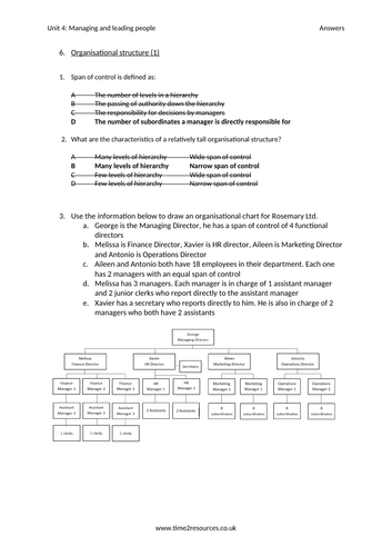 Business Organisational structures 3 | Teaching Resources