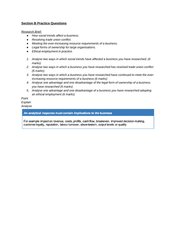 Business CTech Unit 1 Feedback | Teaching Resources