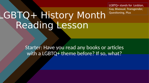 LGBTQ+ Reading Lesson | Teaching Resources