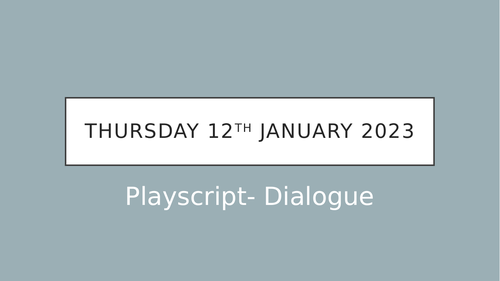 Playwriting- Dialogue | Teaching Resources