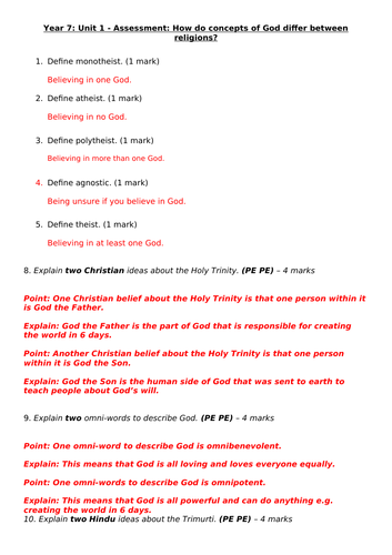 Concepts of God: Complete Unit (RE/RS) | Teaching Resources