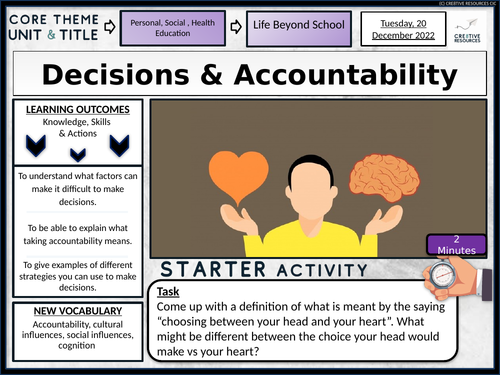 Decisions and Accountability | Teaching Resources