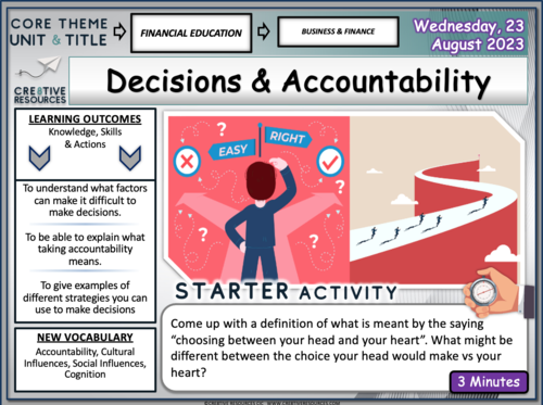 Decisions and Accountability | Teaching Resources