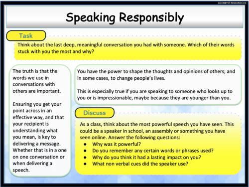 Speaking & Listening Skills | Teaching Resources