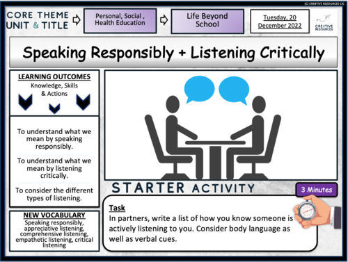 Speaking & Listening Skills | Teaching Resources