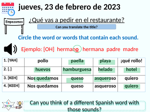 En el restaurante | Teaching Resources