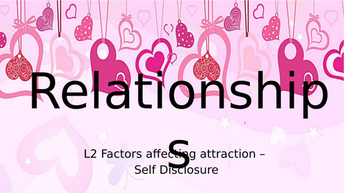 Psych Relationships - Self Disclosure | Teaching Resources