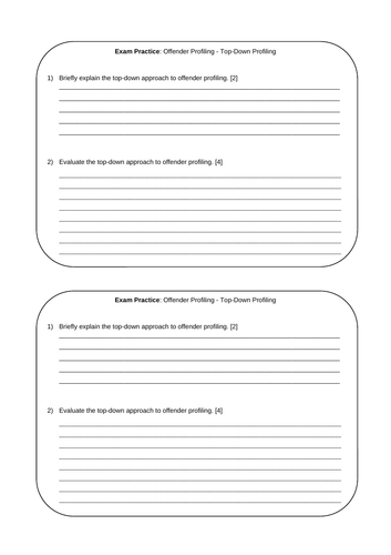 A-Level Psychology - OFFENDER PROFILING: THE TOP-DOWN APPROACH ...