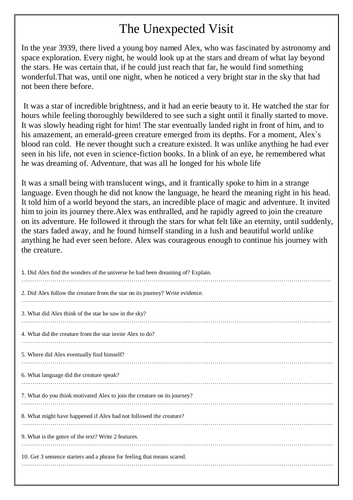 Science-fiction Reading Passage | Teaching Resources