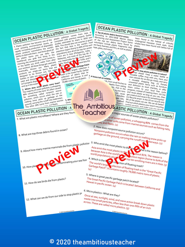 Science Literacy Article : Ocean Plastic Pollution | Ocean Pollution ...