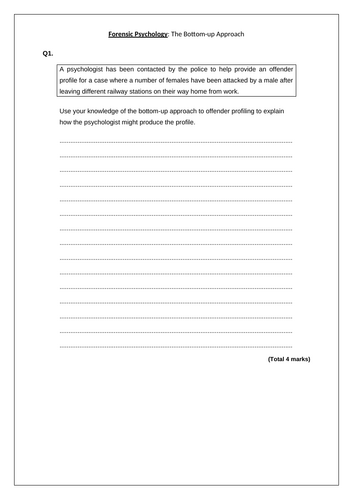 A Level Psychology Offender Profiling The Bottom Up Approach [forensic Psychology] Teaching
