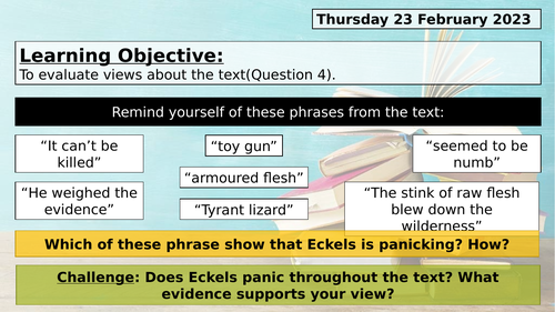 Aqa Gcse Language Paper 1 Section A Mini Unit For Lower Ability