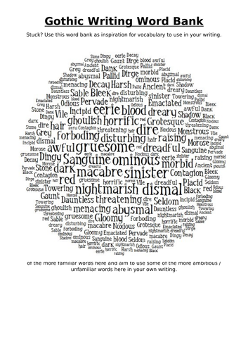 Year 9 Gothic Writing Unit of Work for Higher Ability Students ...