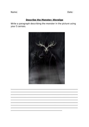 Describe a monster - adjectives | Teaching Resources