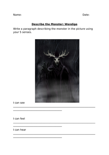 Describe a monster - adjectives | Teaching Resources