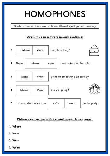 English Homophone's Lesson - KS2 - Where, Were, We're & Wear | Teaching ...