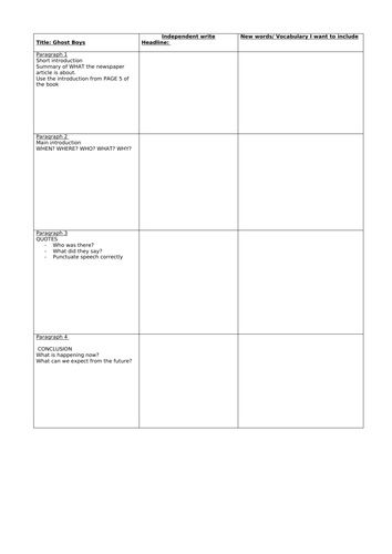 Ghost Boys- Key Stage 2/3 Literacy Planning | Teaching Resources