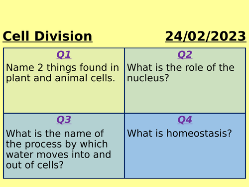 Cell Division Revision | Teaching Resources
