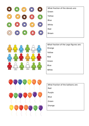 Fractions of objects worksheet | Teaching Resources