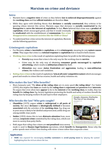 Marxism on crime and deviance | Teaching Resources