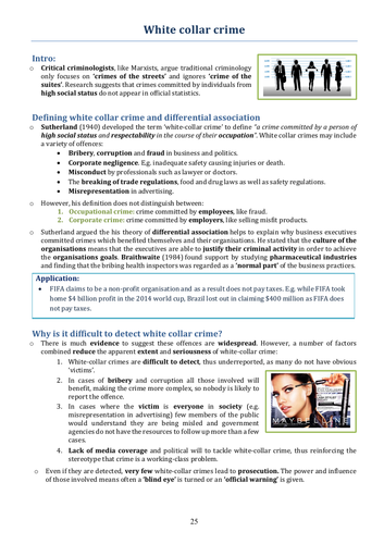 White Collar crimes for Crime and Deviance | Teaching Resources