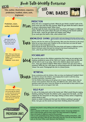 Book talk plan-Owl Babies | Teaching Resources