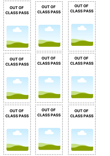 Out of Class Pass | Teaching Resources