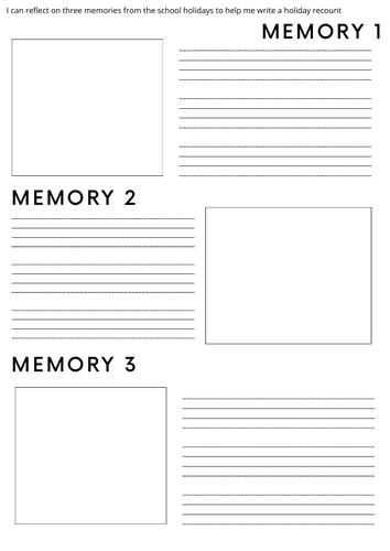 Holiday Recount - Reflection | Teaching Resources