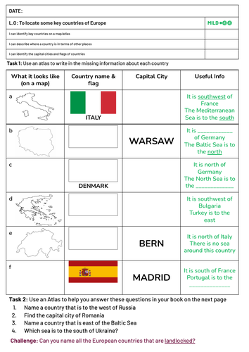 Locate Countries of Europe - LKS2 | Teaching Resources