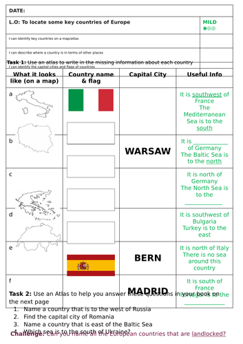 Locate Countries of Europe - LKS2 | Teaching Resources