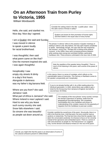 Afternoon train... James Berry - analysis | Teaching Resources