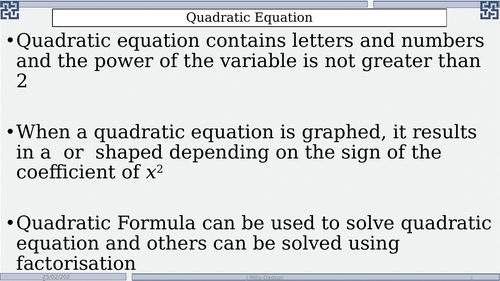 Quadratic Equations | Teaching Resources