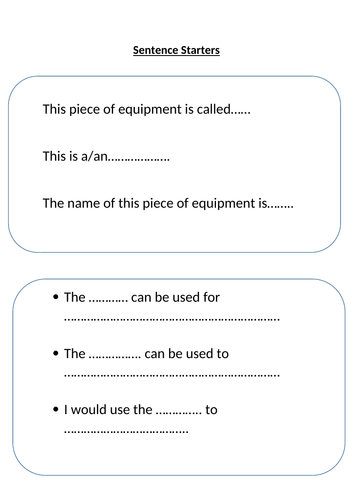 Food Technology: Sentence Starters & Word Banks | Teaching Resources