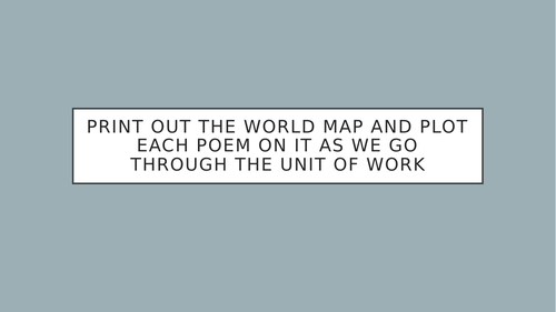 Around the World Poetry Scheme | Teaching Resources