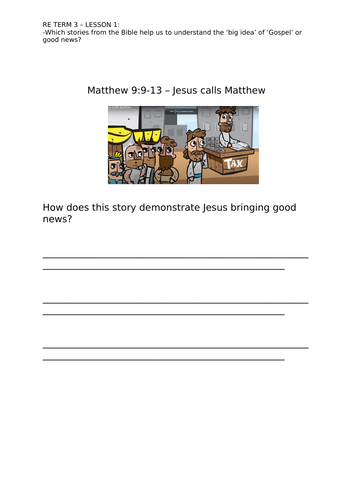 Understanding Christianity Y1 Gospels unit (What is the good news Jesus ...