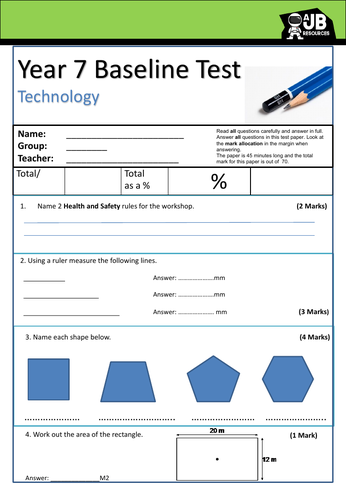 DT - KS3 Baseline Tests | Teaching Resources