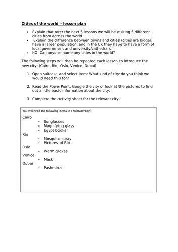 5 cities of the world - KS1 geography unit pack. | Teaching Resources