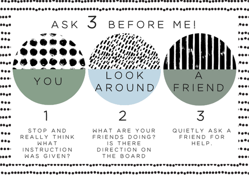 Ask 3 before me | Teaching Resources