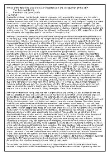 ALevel Russia Example Essays 1894-1941 | Teaching Resources