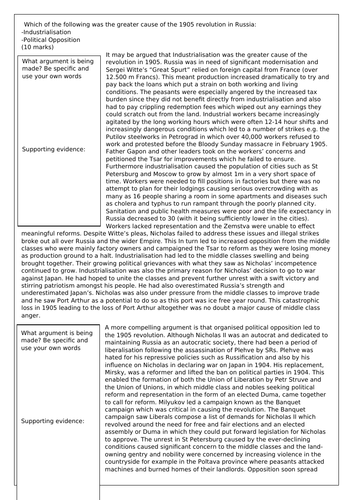 ALevel Russia Example Essays 1894-1941 | Teaching Resources