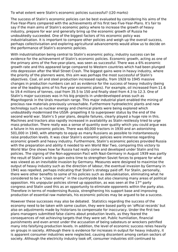 ALevel Russia Example Essays 1894-1941 | Teaching Resources