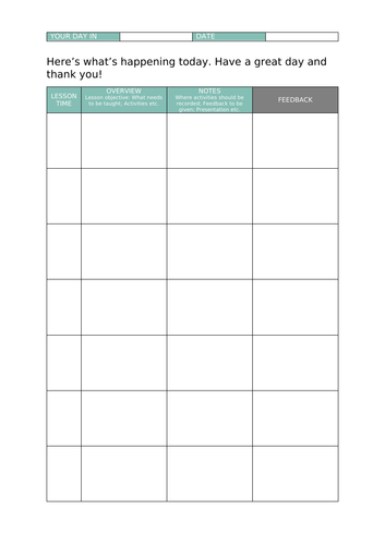 Supply plan | Teaching Resources