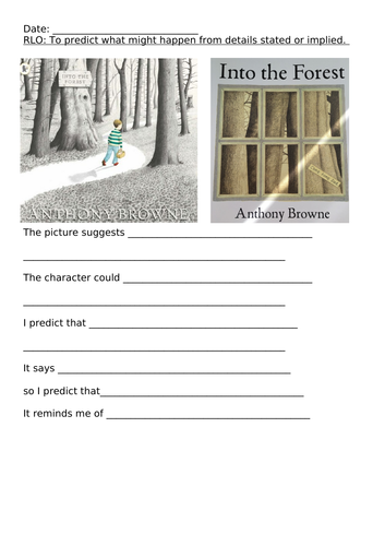 INTO THE FOREST BY ANTHONY BROWNE ENGLISH UNIT | Teaching Resources