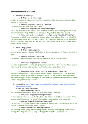 Meeting Documents | Teaching Resources