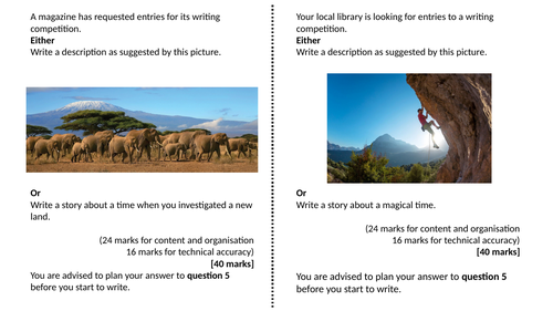 AQA English Language Paper 1 Question 5 - 24 Exemplar Questions ...