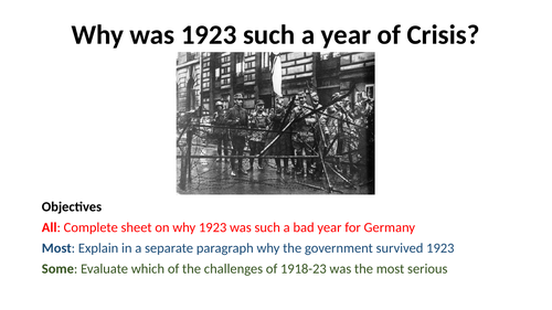 Why was 1923 such a year of crisis in Weimar Germany? | Teaching Resources