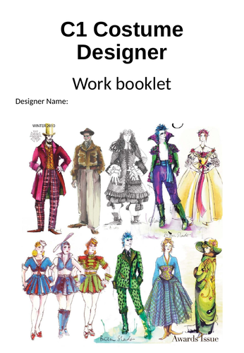 GCSE Drama Component 1 Costume Designer Workbook | Teaching Resources